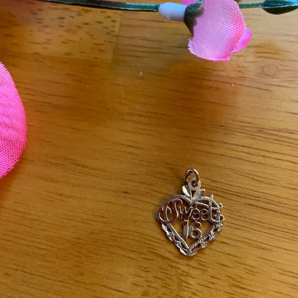 Jewelry | Sterling Silver With Gold Overlay Sweet 16 Heartshaped Charm ...